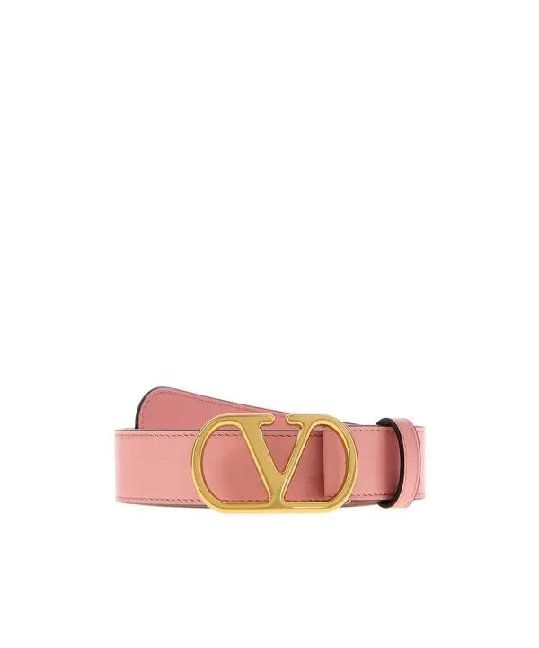 Valentino Garavani Vlogo Signature Buckled Leather Belt - Pink