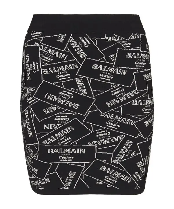 Balmain Logo Detailed Mini Skirt - Black