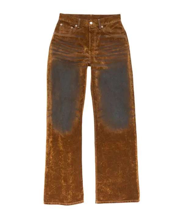 Acne Studios Printed Suede Effect Jeans