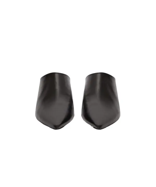JIL SANDER Pointed Toe Leather Mules - Black