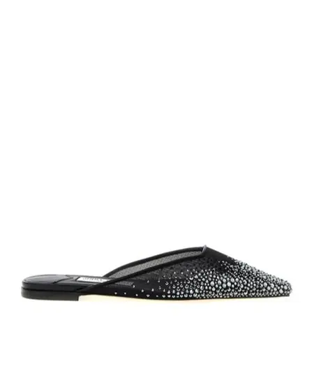 JIMMY CHOO Vivi Embellished Square Toe Mules