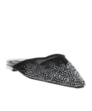JIMMY CHOO Vivi Embellished Square Toe Mules