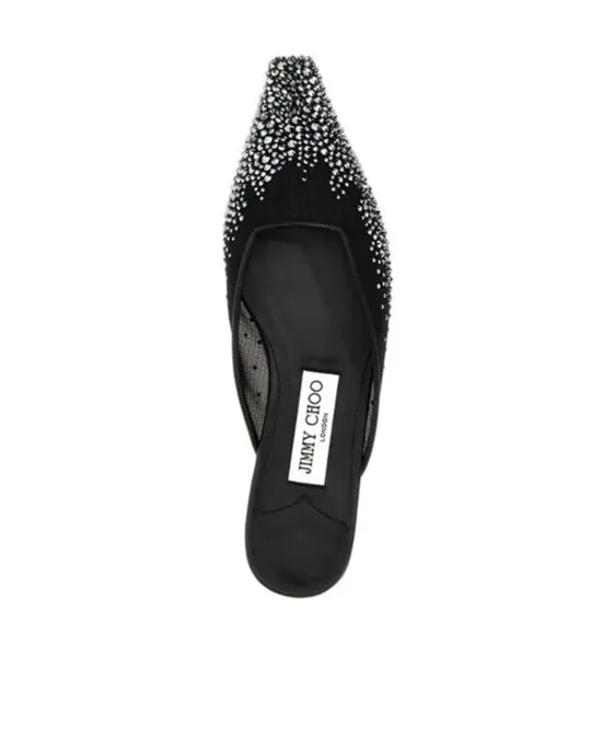 JIMMY CHOO Vivi Embellished Square Toe Mules