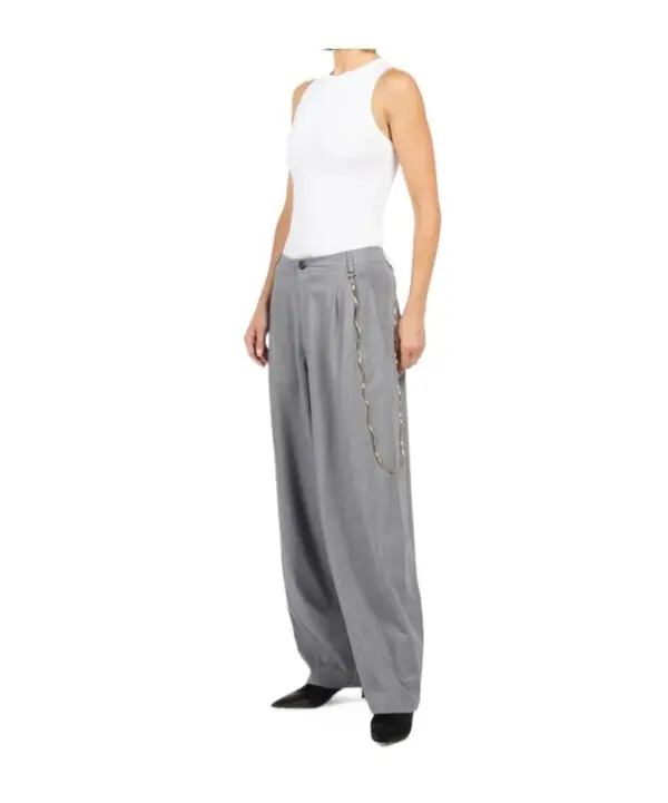 DARKPARK Phebe Chain-detail Wide-leg Trousers - Gray