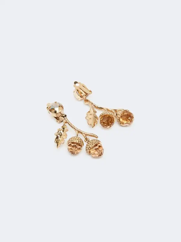 Max Mara Acorn Motif Drop Earrings And Charm Necklace Set