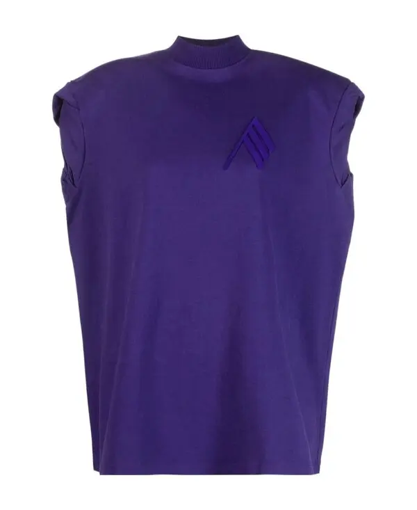Attico The Laurie Logo Embroidered Tank Top - Blue