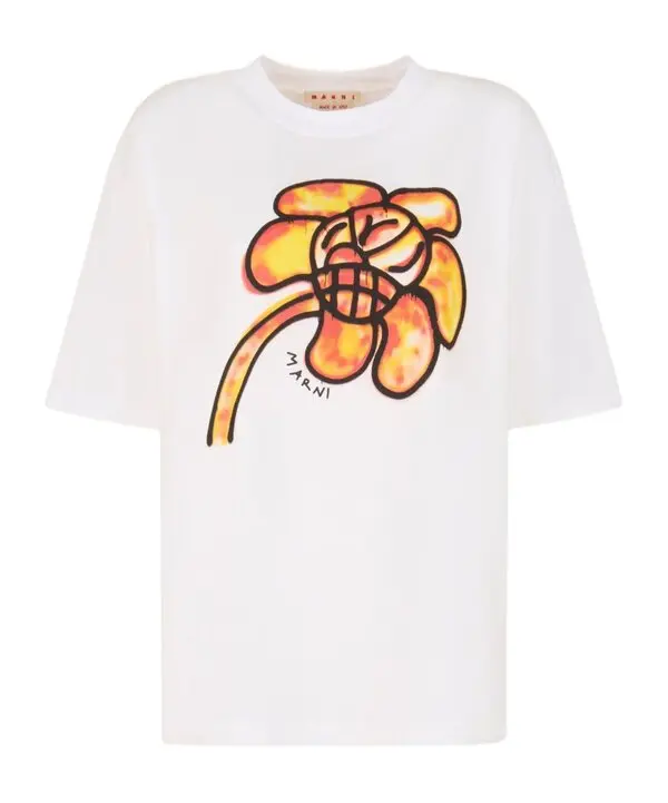 Marni X Slawn Soldier Flower Print T-shirt - White