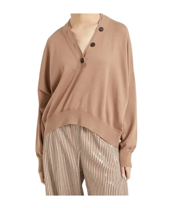 Brunello Cucinelli V-neck Buttoned Jumper