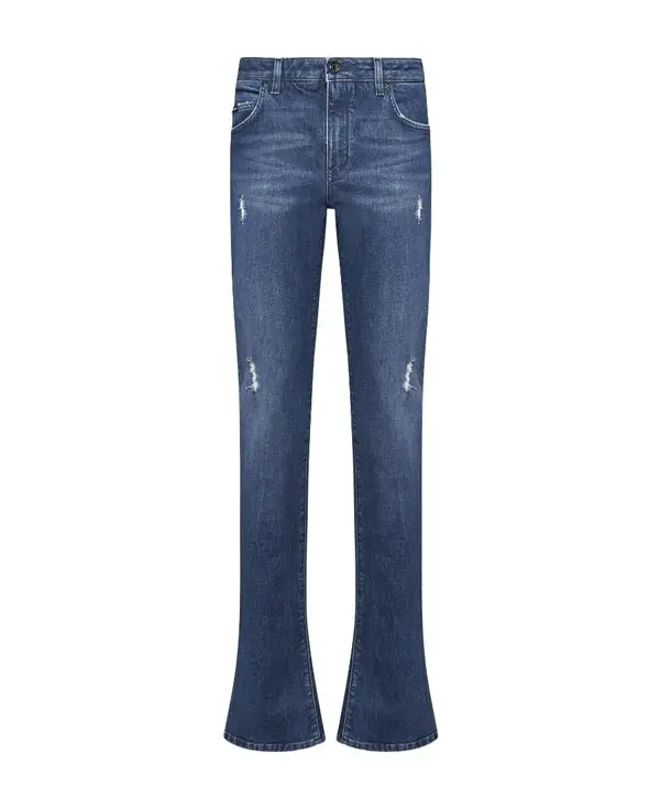 Dolce & Gabbana Dolce Gabbana Mid-rise Distressed Jeans - Blue