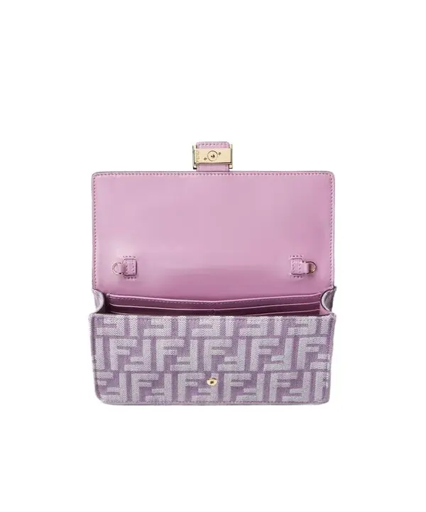 Fendi Ff Jacquard Baguette Chain Wallet - Purple