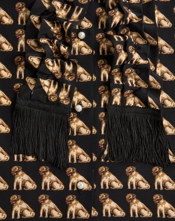 Valentino Garavani Relaxed Fit Printed Blouse With Bow Detail
