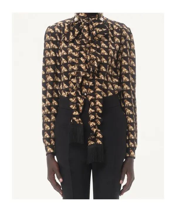 Valentino Garavani Relaxed Fit Printed Blouse With Bow Detail