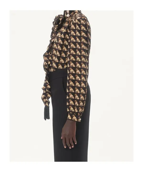 Valentino Garavani Relaxed Fit Printed Blouse With Bow Detail