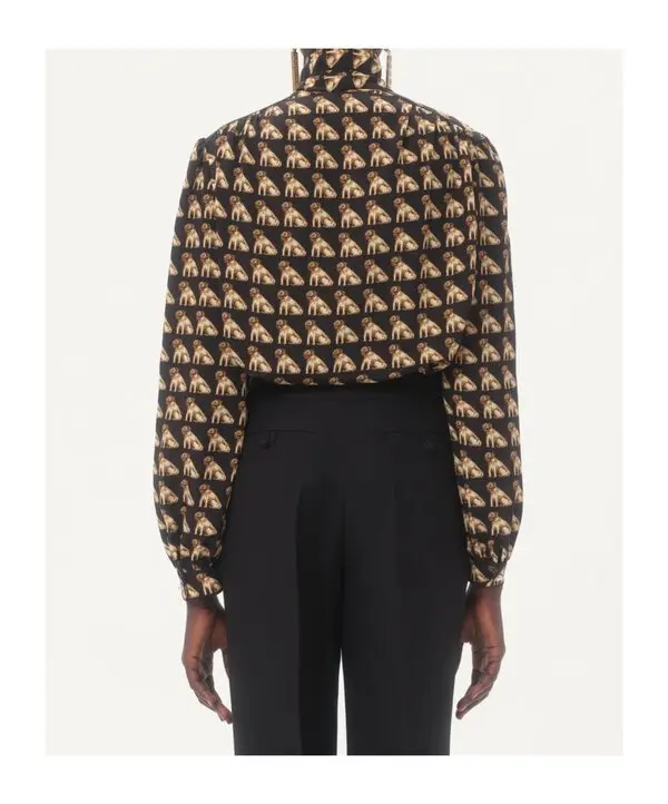 Valentino Garavani Relaxed Fit Printed Blouse With Bow Detail