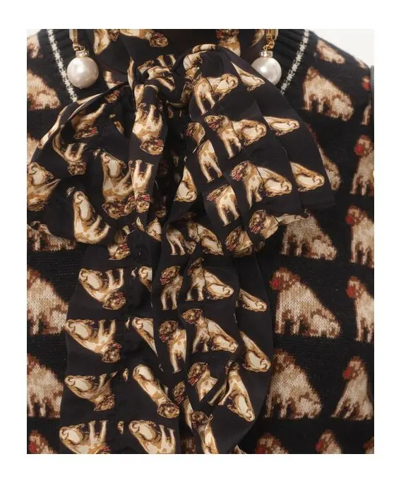 Valentino Garavani Relaxed Fit Printed Blouse With Bow Detail
