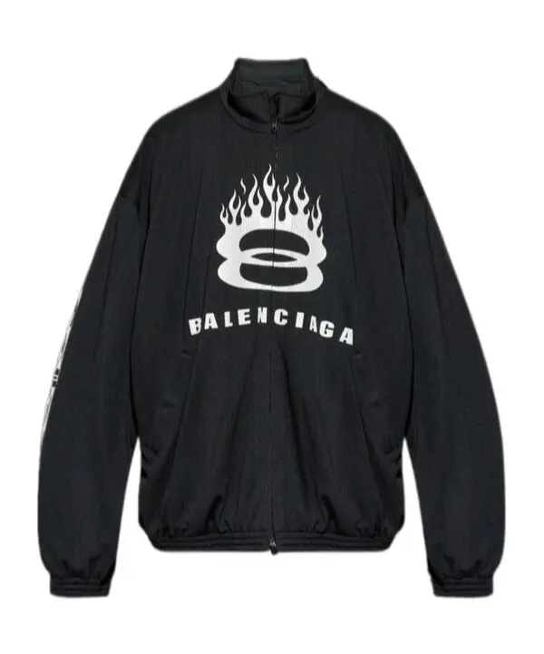 Balenciaga Flame Print Zipped Jacket