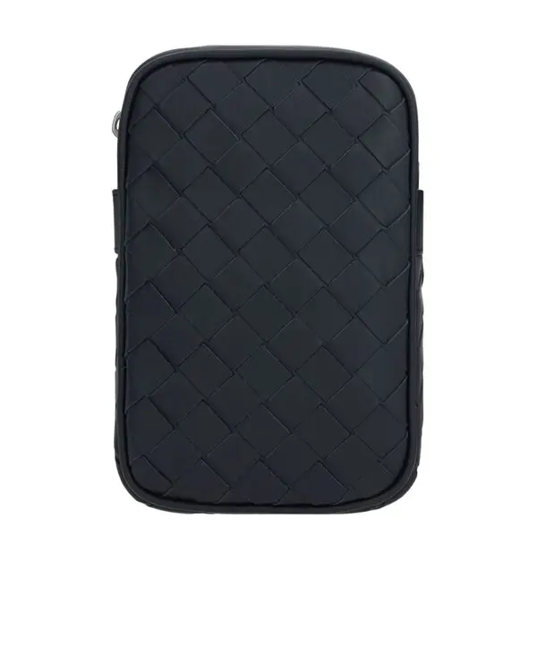 Bottega Veneta Intrecciato Zipped Phone Pouch - Black
