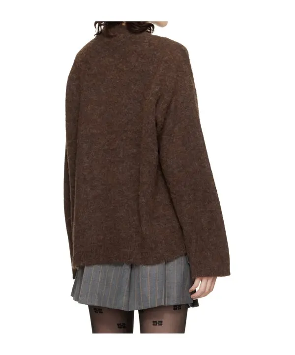GANNI Cherry Patterned Oversized Knit Jumper - Brown