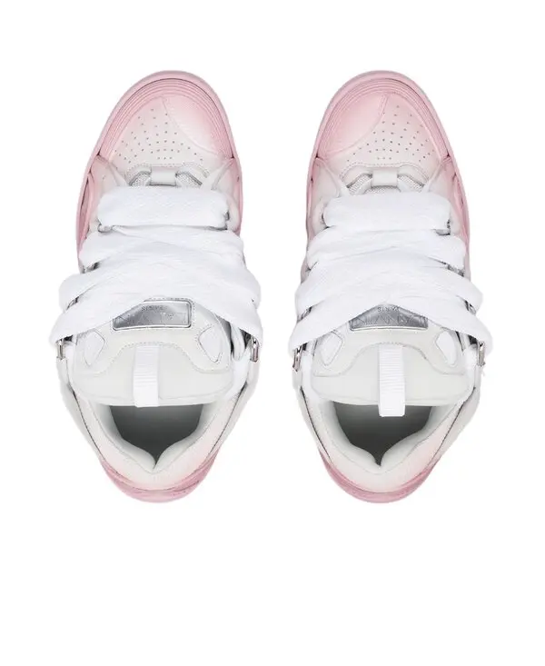 LANVIN Curb Lace-up Panelled Sneakers - Pink