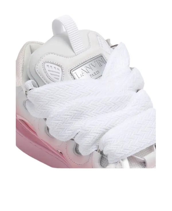 LANVIN Curb Lace-up Panelled Sneakers - Pink
