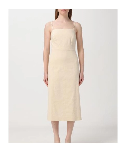 Theory Square Neck Sleeveless A-line Midi Dress - White