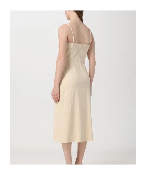 Theory Square Neck Sleeveless A-line Midi Dress - White