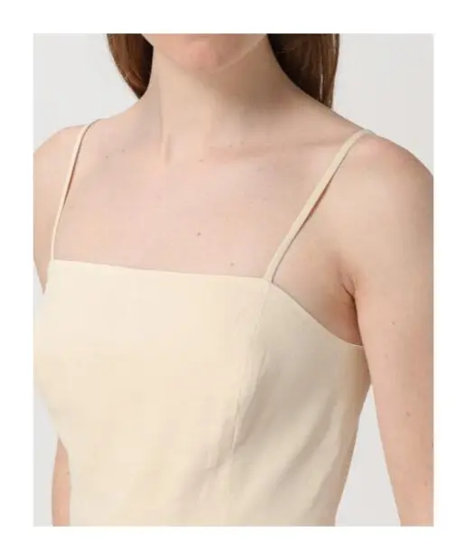 Theory Square Neck Sleeveless A-line Midi Dress - White