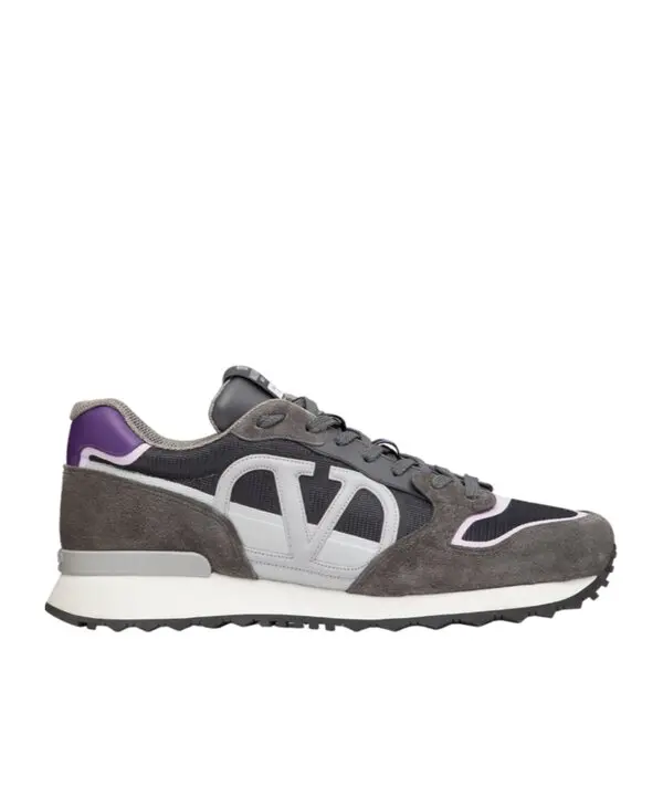 Valentino Garavani Vlogo Pace Lace-up Sneakers - Gray/graphite/purple