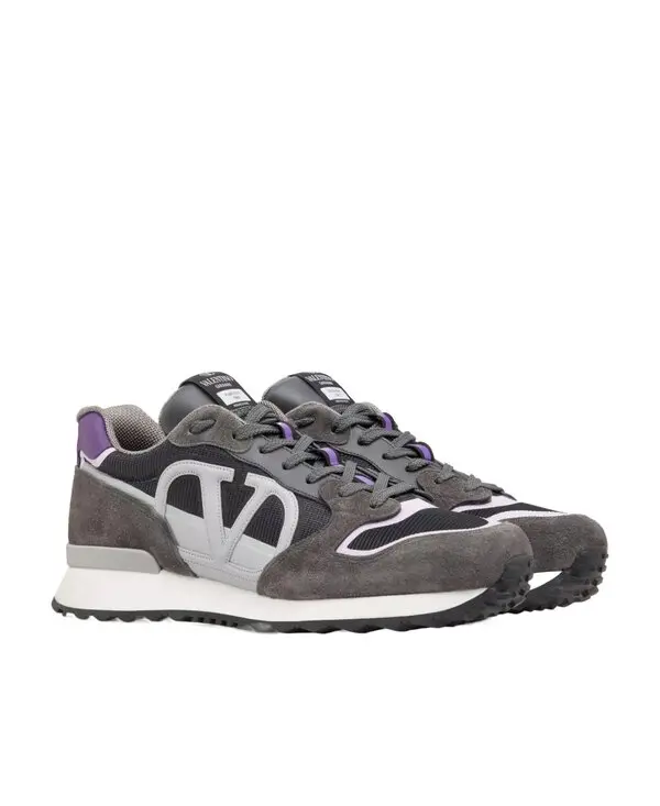 Valentino Garavani Vlogo Pace Lace-up Sneakers - Gray/graphite/purple