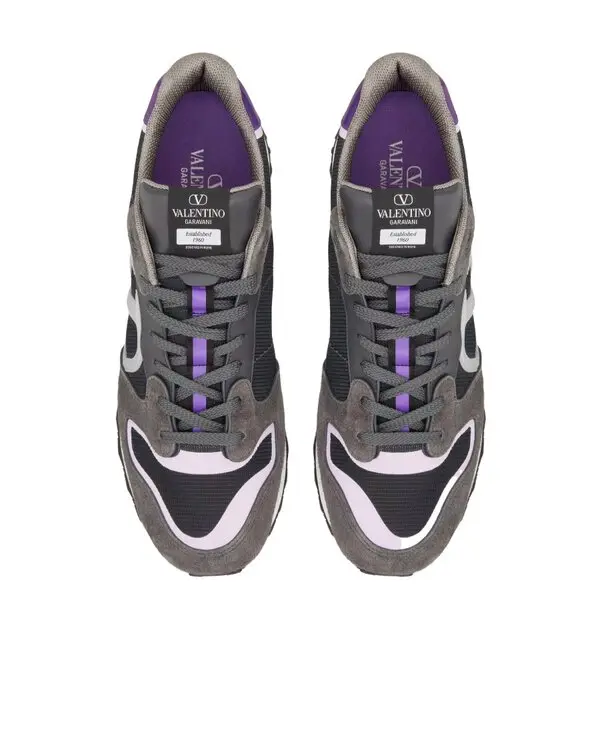 Valentino Garavani Vlogo Pace Lace-up Sneakers - Gray/graphite/purple