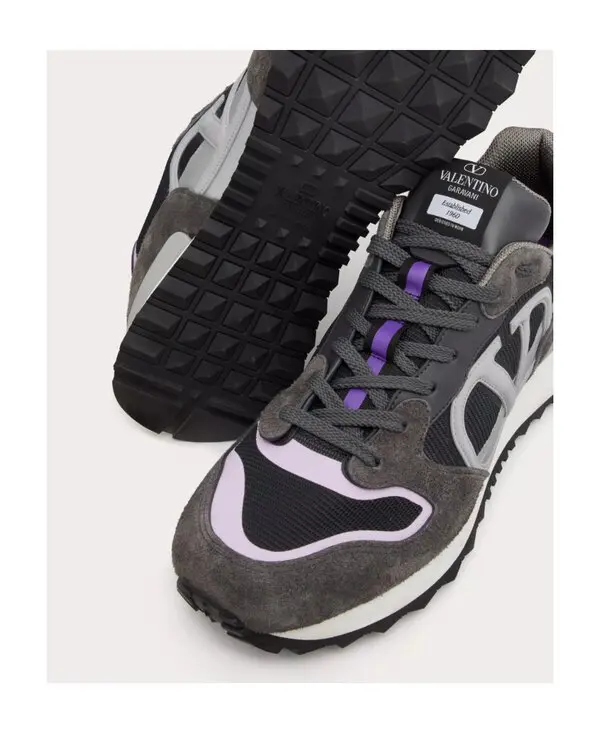 Valentino Garavani Vlogo Pace Lace-up Sneakers - Gray/graphite/purple