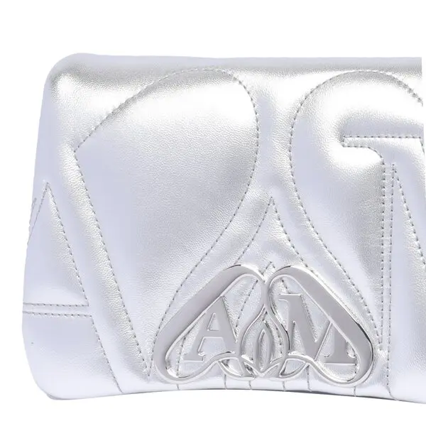 Alexander McQueen Mini Seal Logo Plaque Shoulder Bag - White