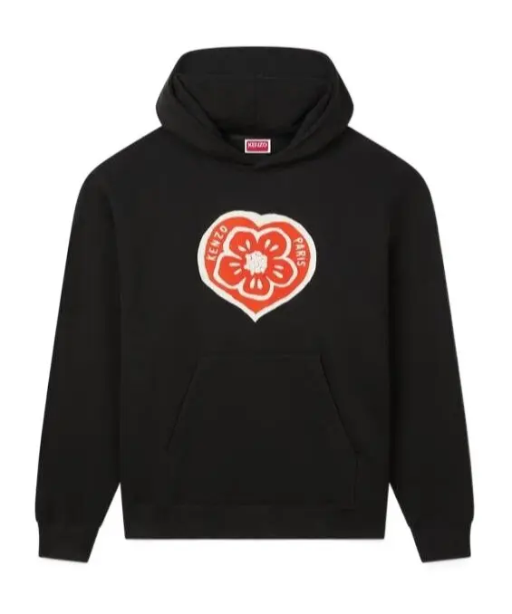 Kenzo Boke Heart Oversized Hoodie In Cotton
