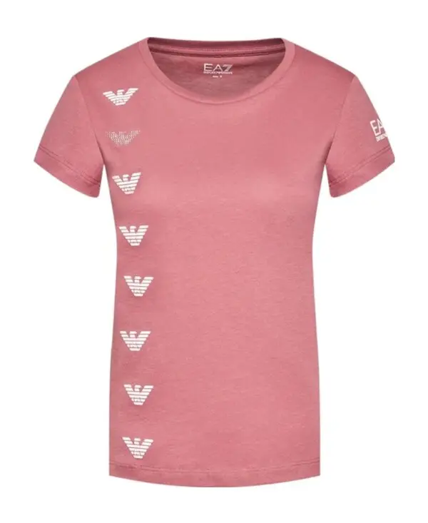 EA7 T-shirt With Embellished Logo Detail - Pink