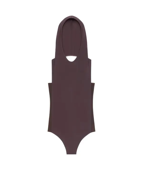 COURREGES Hooded Bodysuit - Brown