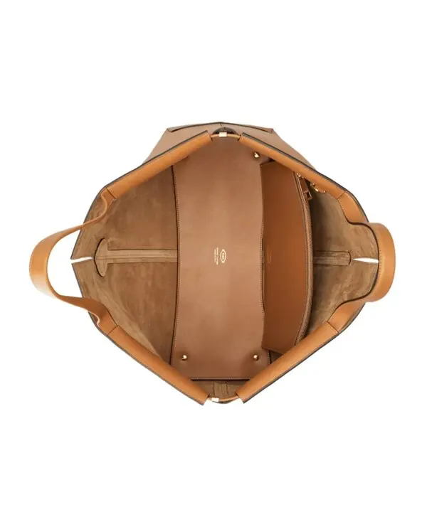 TOD'S Slit Detailed Tote Bag With Logo And Metal Accents - Brown