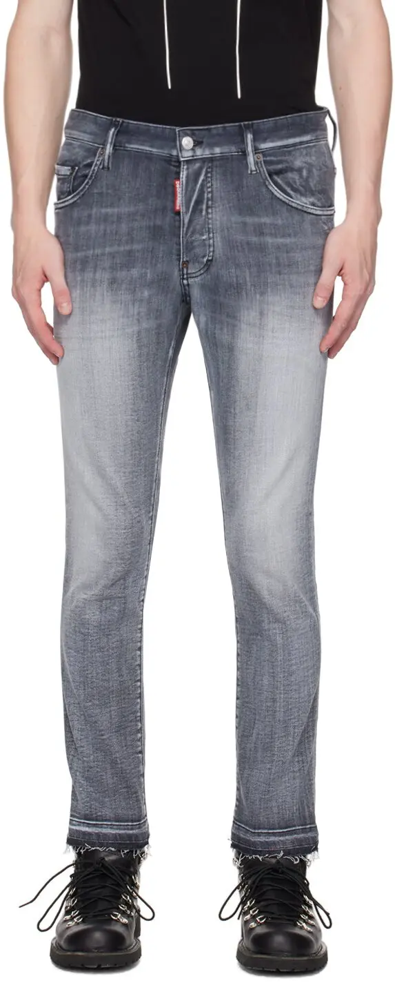 Dsquared2 Logo Patch Cropped Jeans