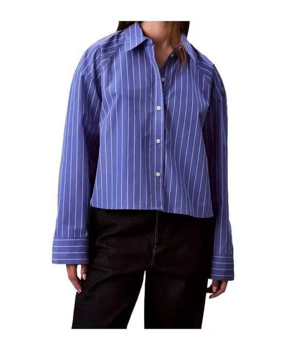 Calvin Klein Striped Cotton Shirt - Blue