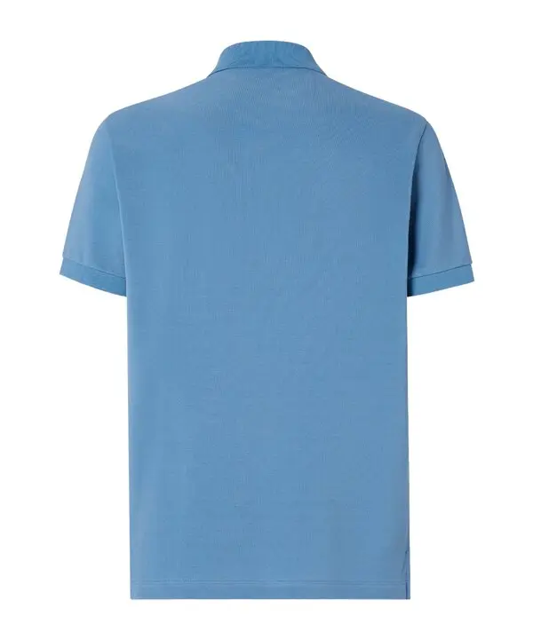 Fendi Logo Plaque Short Sleeved Polo Shirt - Light Blue