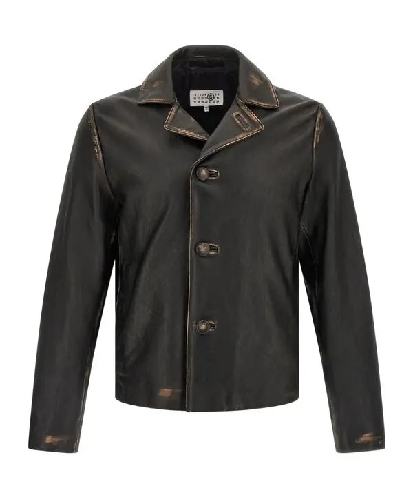 MAISON MARGIELA Antiqued Leather Jacket - Black