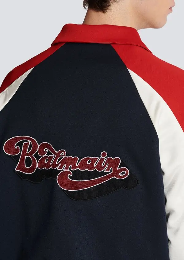 Balmain 70s" Logo Patch Detail Zip-up Sweatshirt