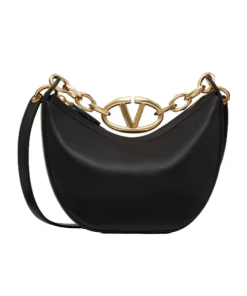 Valentino Garavani Vlogo Moon Shoulder Bag - Black
