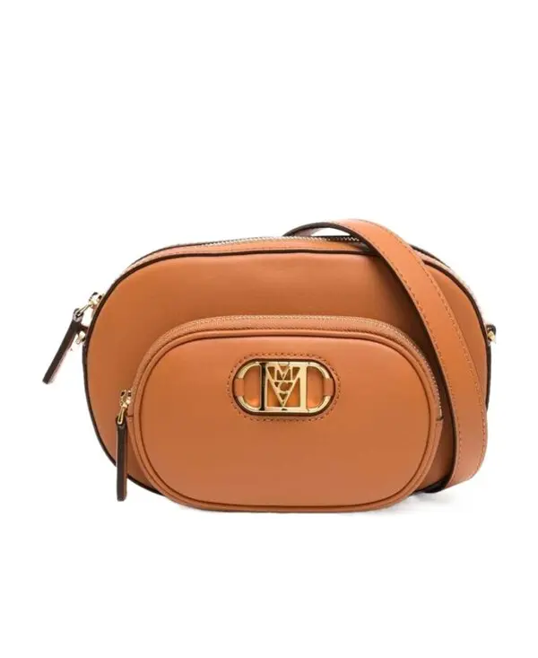 Mcm Mode Travia Mini Crossbody Bag With Logo Plaque - Orange