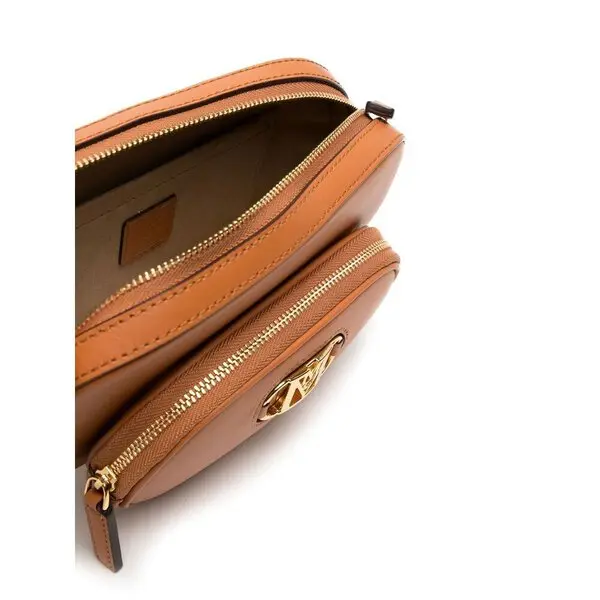 Mcm Mode Travia Mini Crossbody Bag With Logo Plaque - Orange