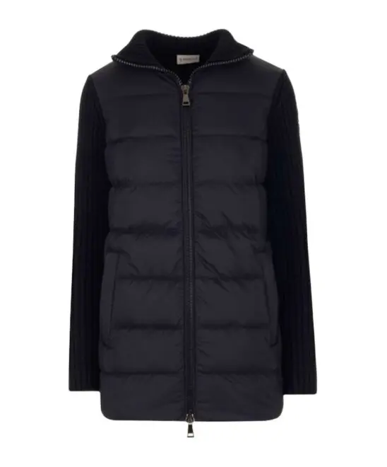 Moncler Logo Patch High-neck Down Coat