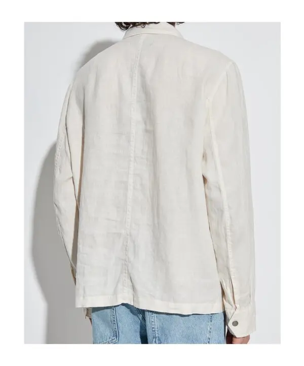 RAG  BONE Rag & Bone Linen Shirt Jacket With Lapel Collar And Flap Pockets
