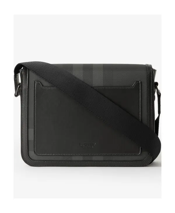 Burberry Alfred Checked Messenger Bag - Black