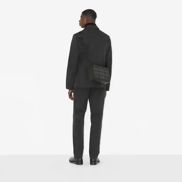 Burberry Alfred Checked Messenger Bag - Black
