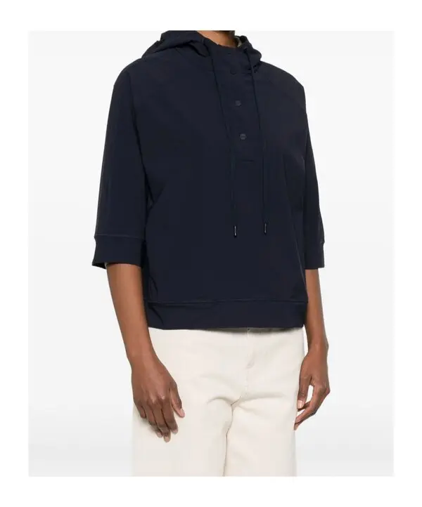 Herno Half-sleeve Hooded Sweatshirt