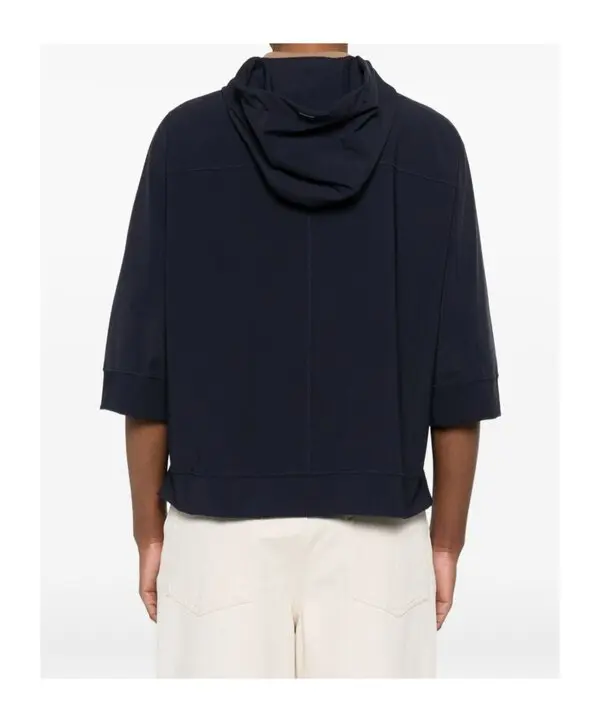 Herno Half-sleeve Hooded Sweatshirt